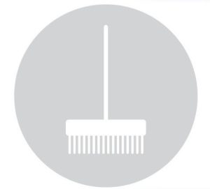 Pictogram, glas, rond, BORSTEL – Deurkrukjes